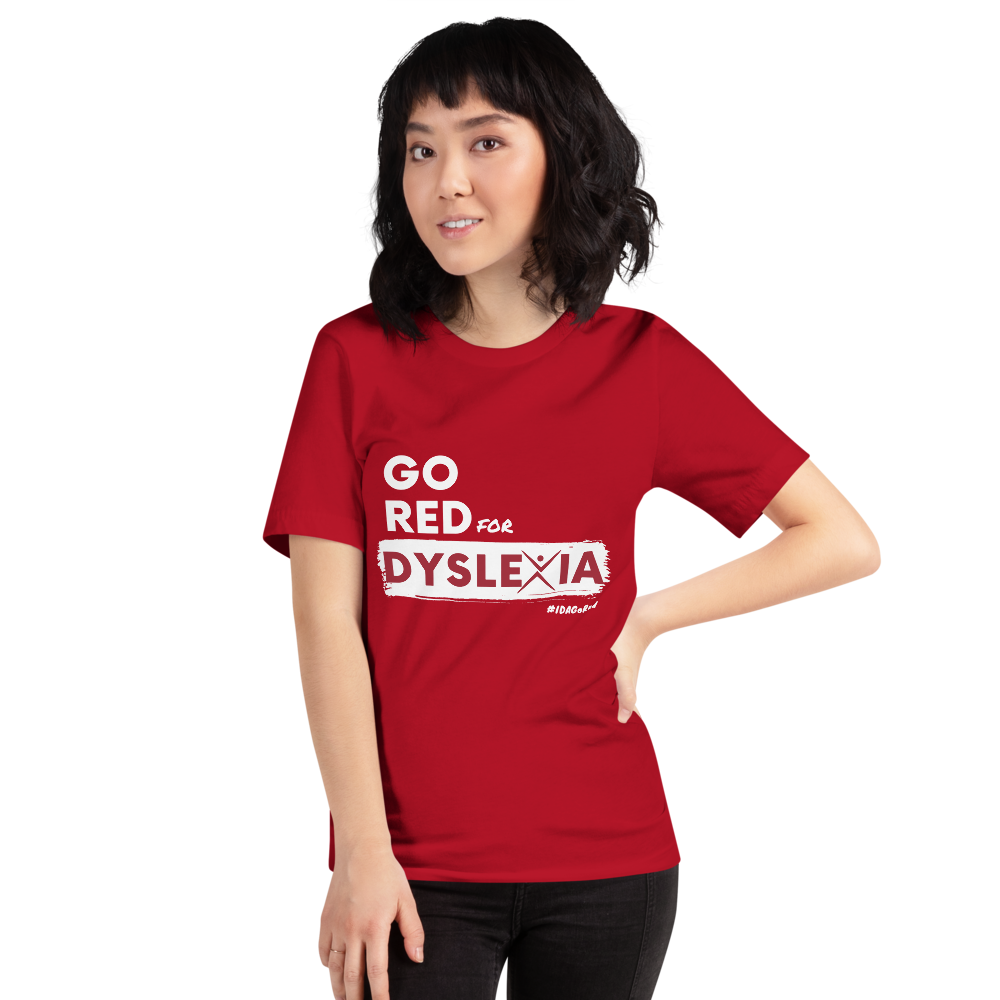 IDA Go Red for Dyslexia Red Short-Sleeve Unisex T-Shirt – International ...
